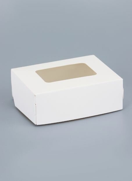 Набор из 20 контейнеров на вынос, с окном, белый, 10х8х3.5 см