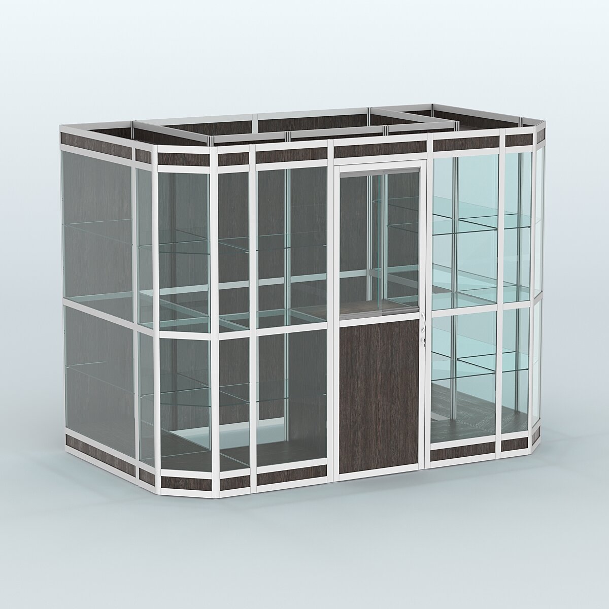 Павильон из профиля пристенный №10в (4,05 кв. м), Дуб Венге