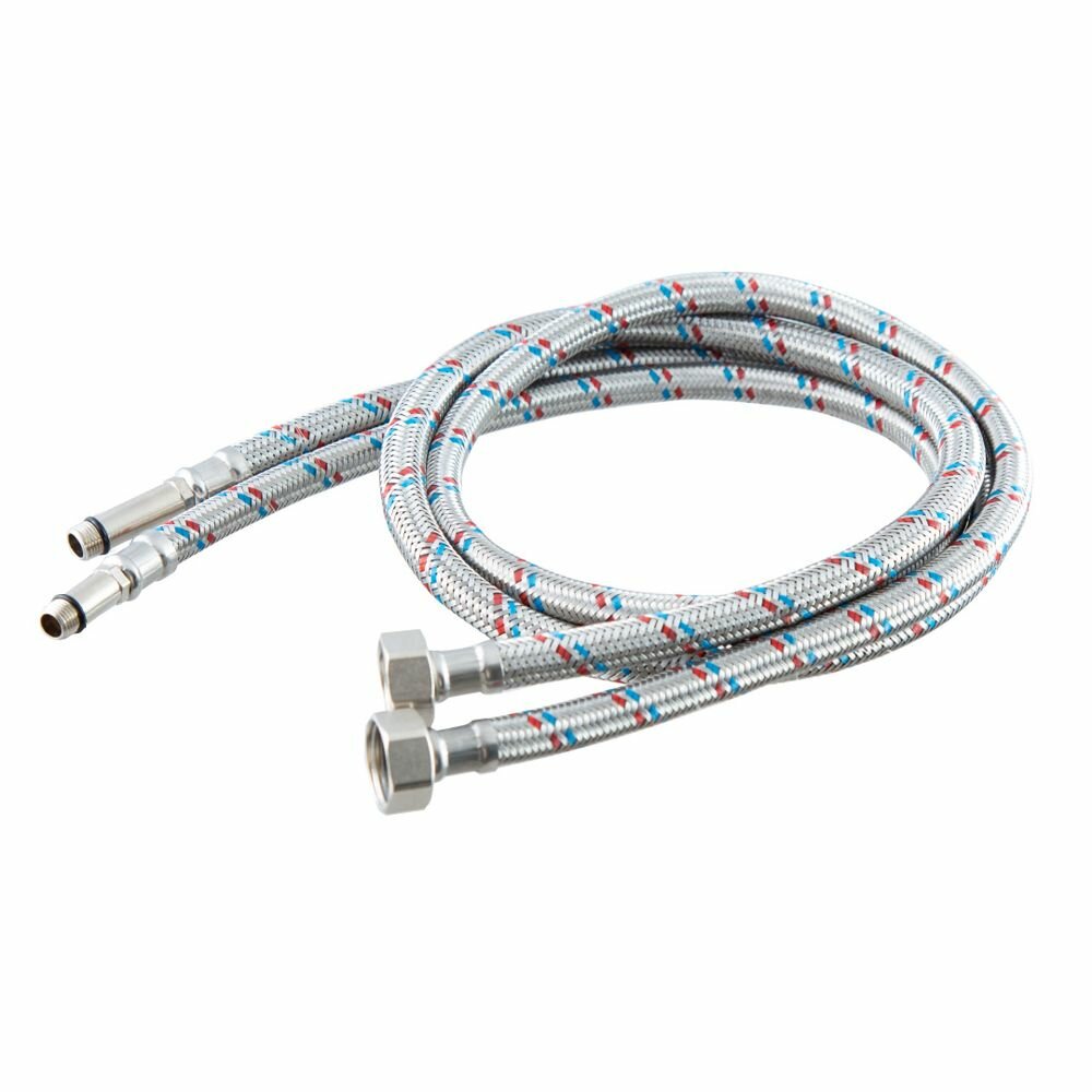 Подводка для смесителей AZARIO 0,5 м (нерж. оплетка) 1/2 пара AZ-50MF