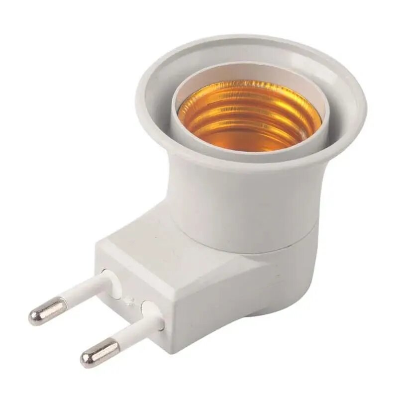 Вилка-патрон E27 с выключателем белый (500743-3шт)