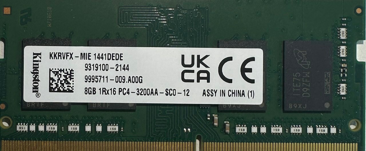 Оперативная память для ноутбука KlNGSTON DDR4 8Gb 3200MHz 1x8 ГБ (KKRVFX-MIE)