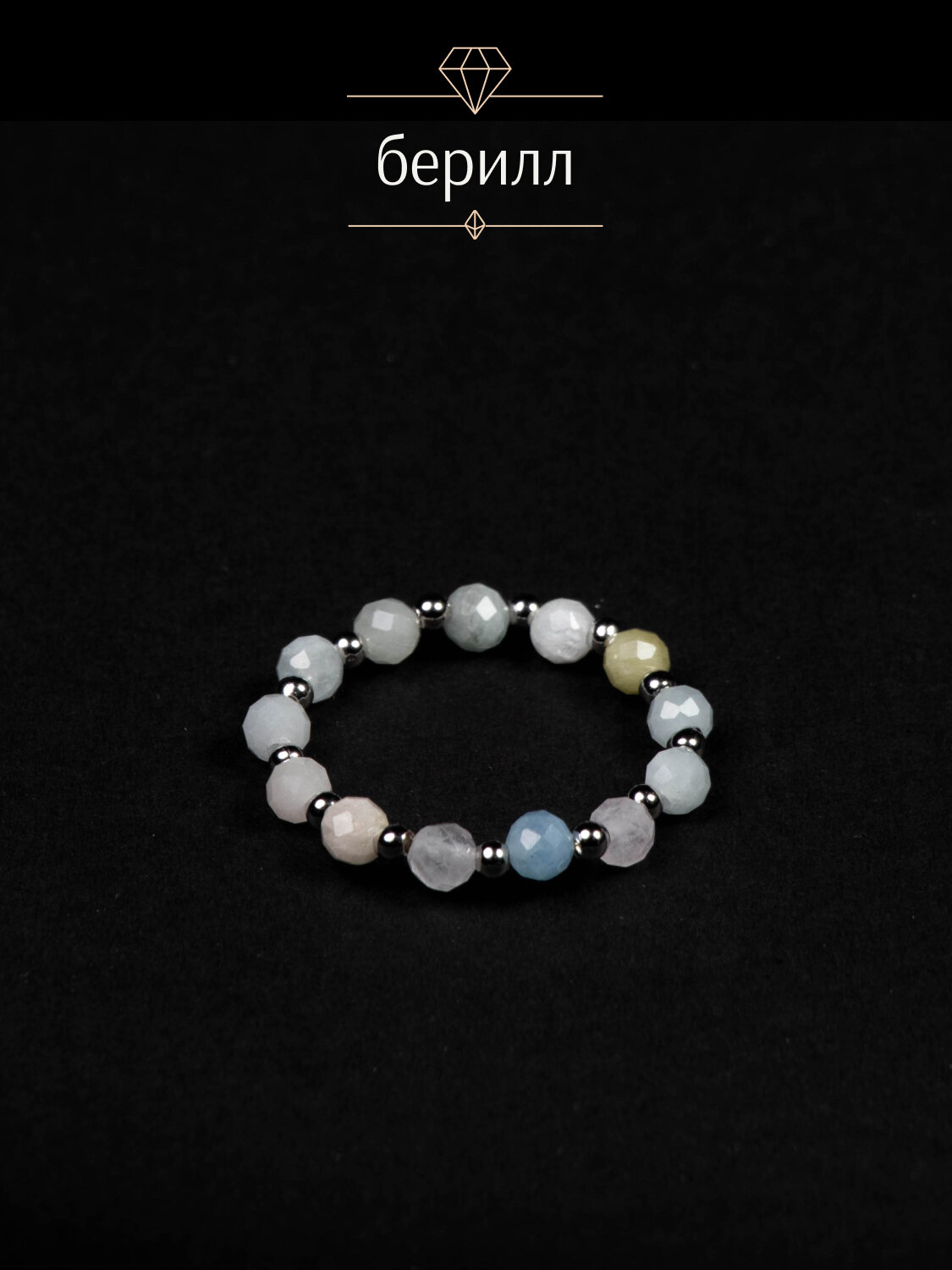 Кольцо плетеное, берилл