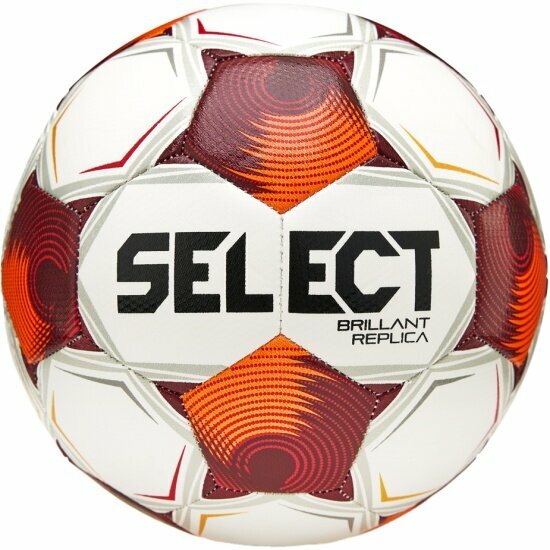 Мяч футбольный Select Brillant Replica FB V25, 3595871808, р.5, бело-оранжевый