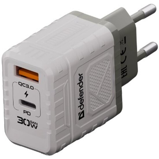 Сетевой адаптер Defender UPA-132 30W, USB A+C, белый