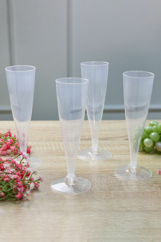 Пластиковые бокалы для шампанского болле, 130 мл, 4 шт, Koopman International 178000580