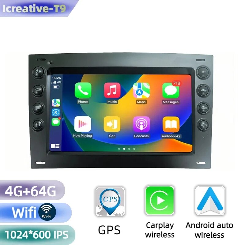 Автомагнитола Android 4G 64G WiFi для Renault Megane 2 2002-2009