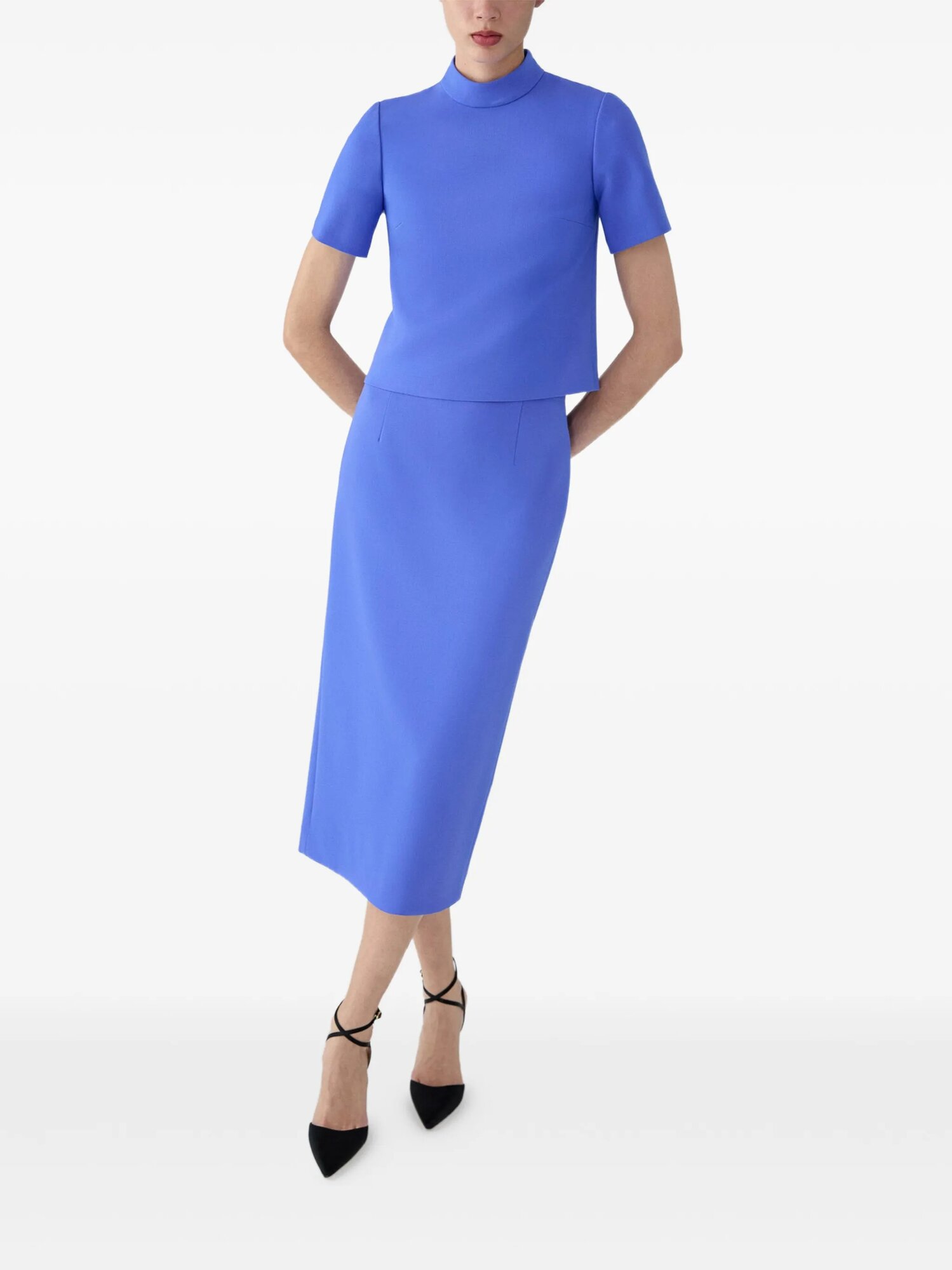 Юбка CAROLINA HERRERA Pencil skirt, размер 12, blue — фото 1