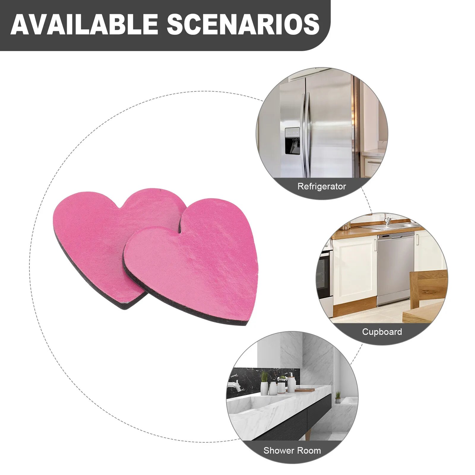 Магниты для холодильника сердечки розовые