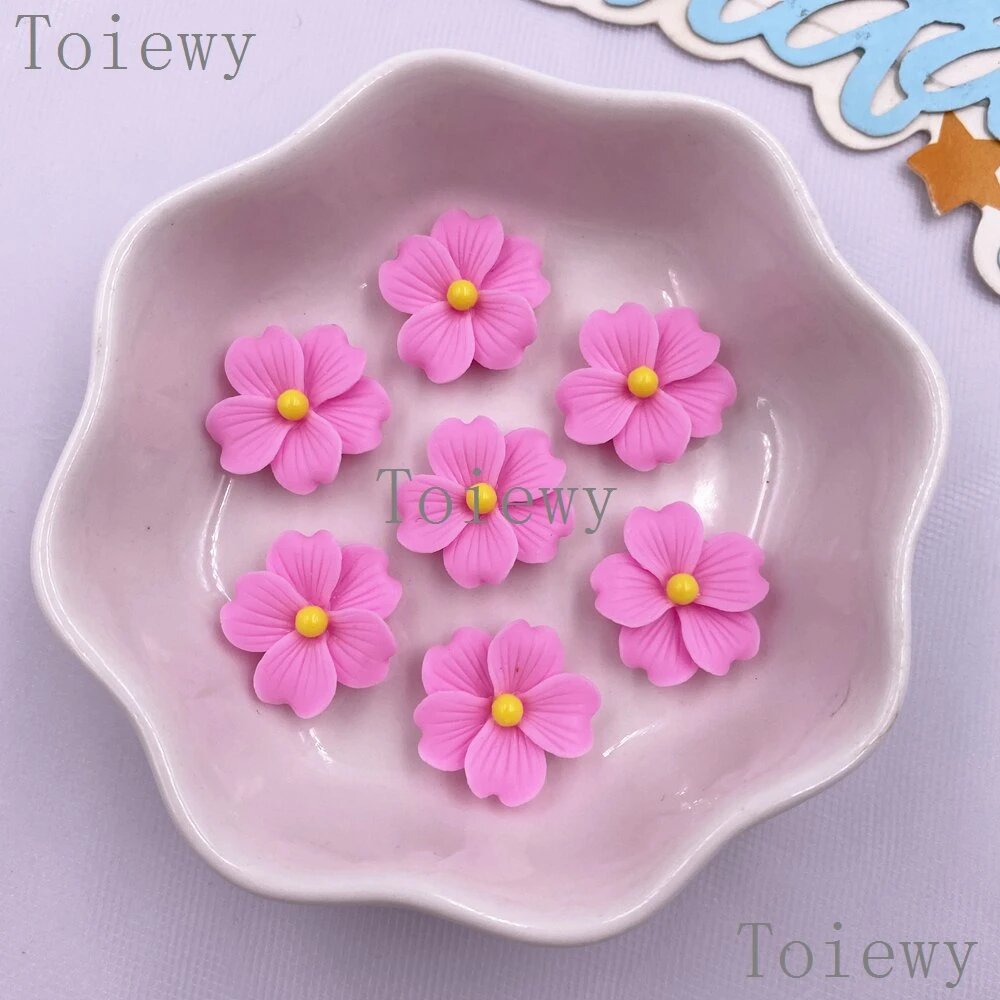 Цветочные фигурки из резины, 16 мм, розовый (Color: 9)