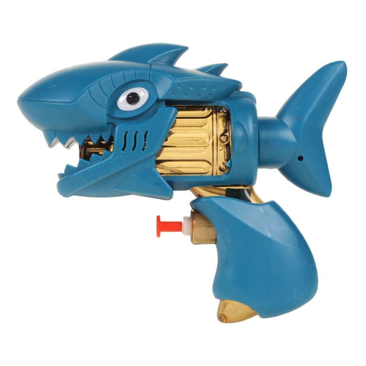 Водный пистолет-акула 17см, пластик, синий/оранжевый, для летних игр