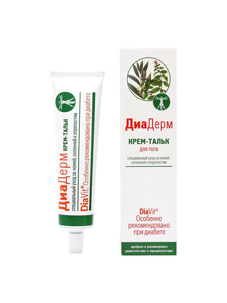 ДиаДерм крем-тальк для тела, крем для тела, 75 мл, 1шт.