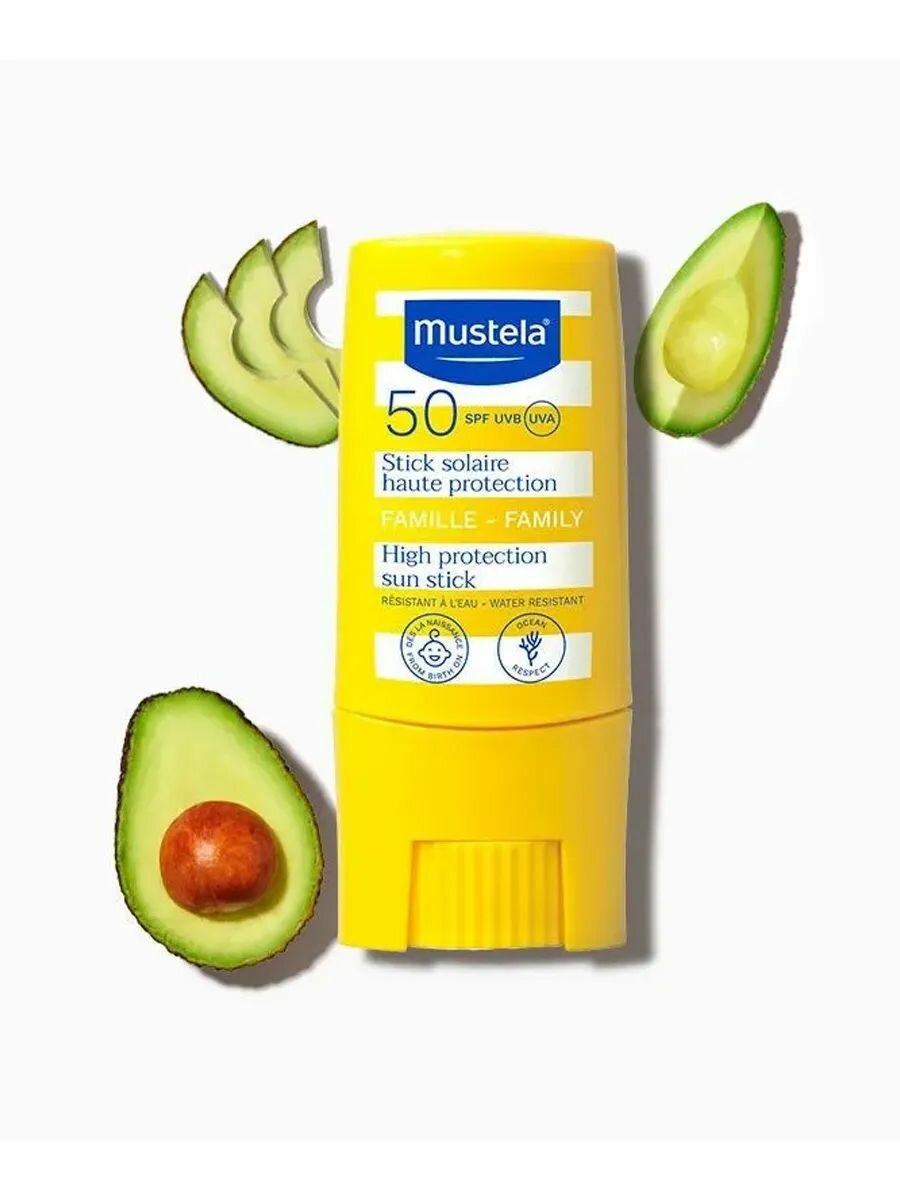 Солнцезащитный стик "Mustela High Protection", с SPF 50+, для всех типов кожи, 9 мл