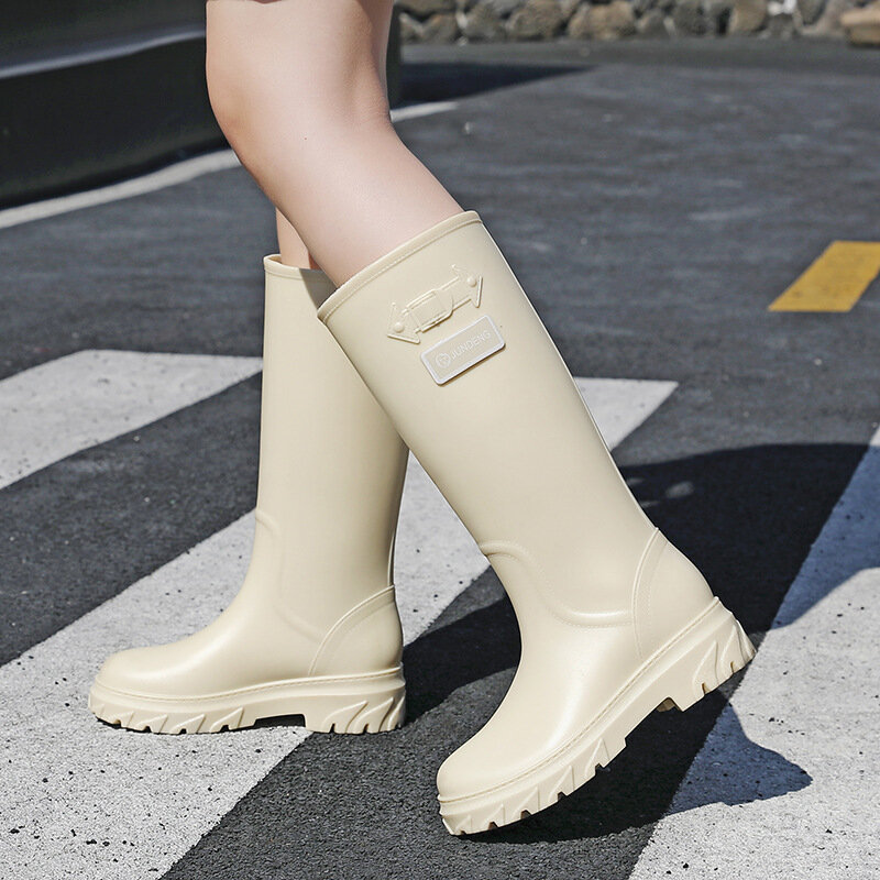 Модные женские высокие резиновые сапоги, нескользящая водонепроницаемая обувь, женские сапоги для воды, резиновые сапоги для кухни. Размер обуви. EU:39