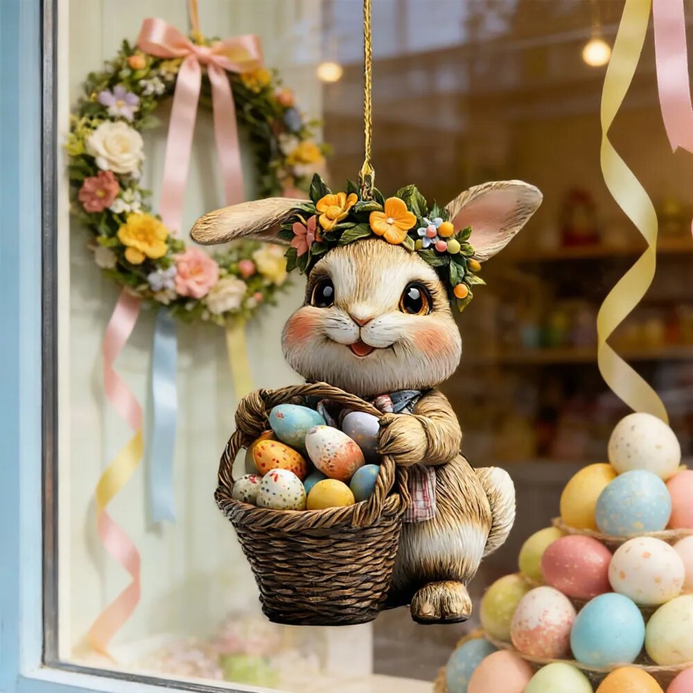 Подвеска в виде яйца Пасхального Кролика, 2D Плоская Подвеска A