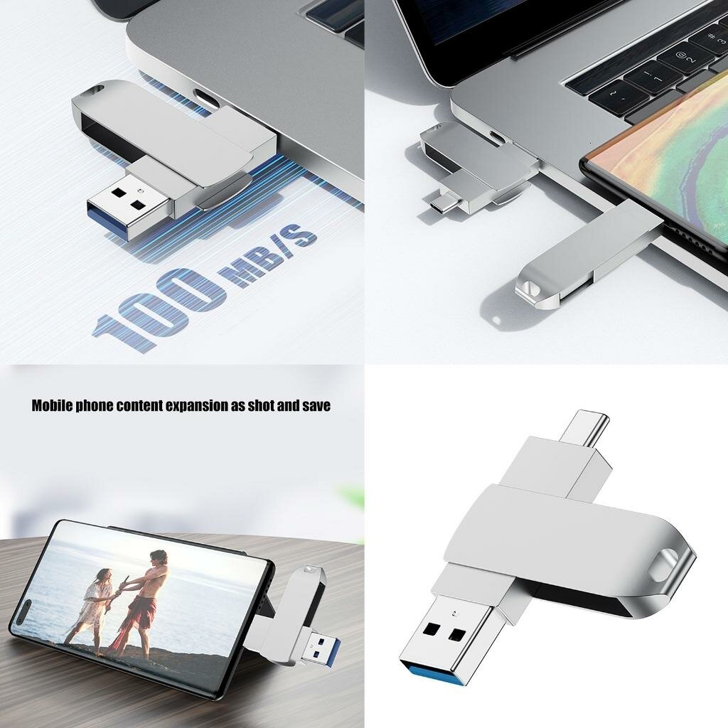 Флеш-накопитель USB C и USB3.0, 16GB