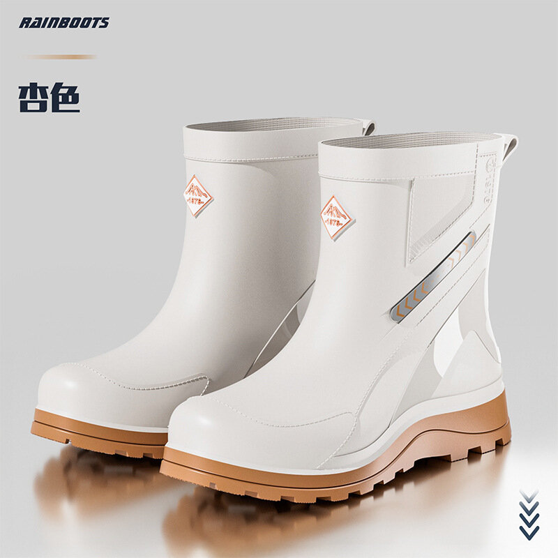 Мужские модные резиновые сапоги, удобные, универсальные ботинки на мягкой подошве для рыбалки на открытом воздухе, нескользящие кухонные ботинки, водонепроницаемые ботинки для мытья автомобилей. Размер обуви. EU:40