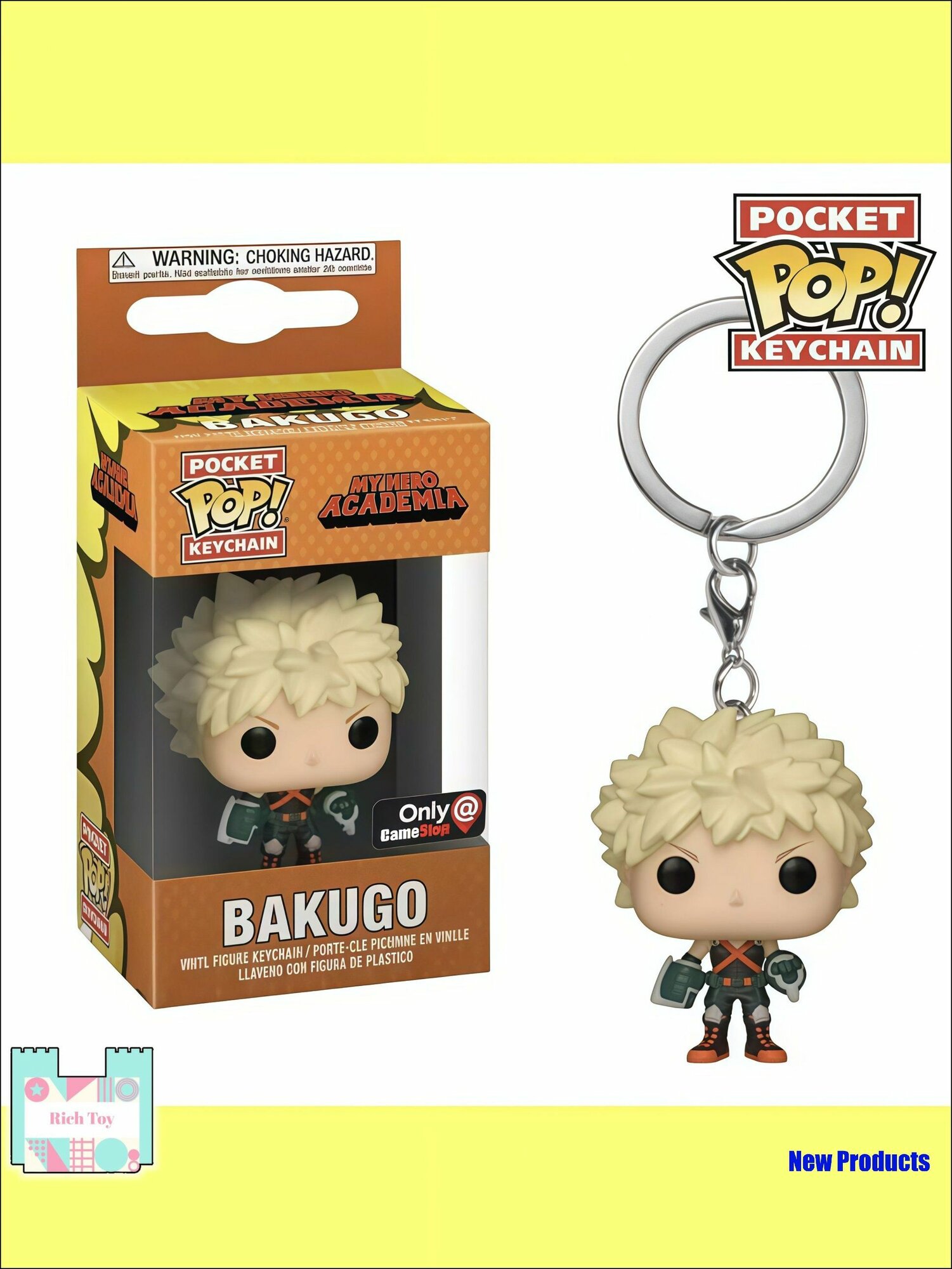 Эксклюзивный брелок Бакуго из Моей геройской академии, 4 см, FUNKO POP TOYS