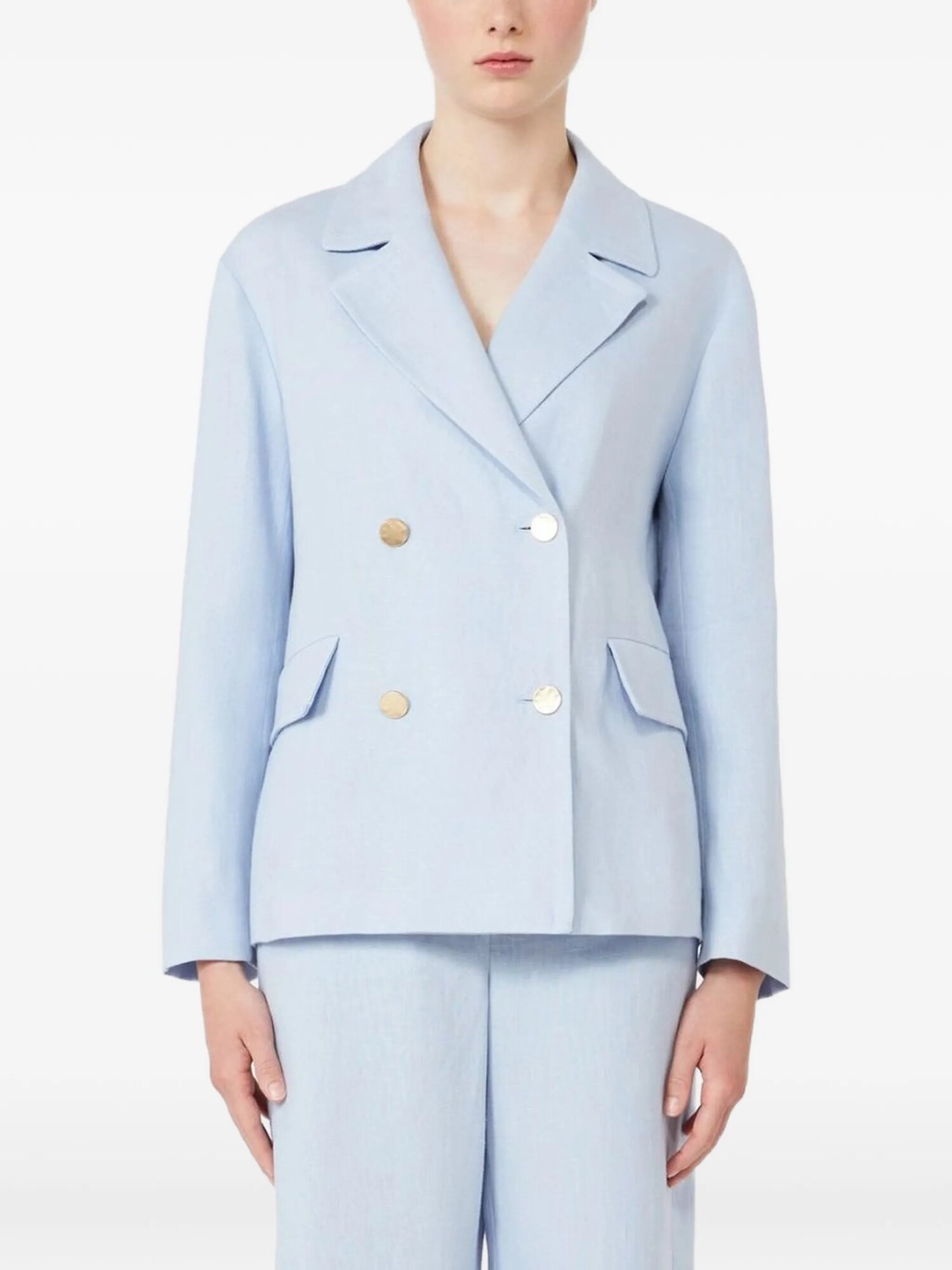 Пиджак Max Mara Double-breasted blazer, размер 44, синий — фото 1
