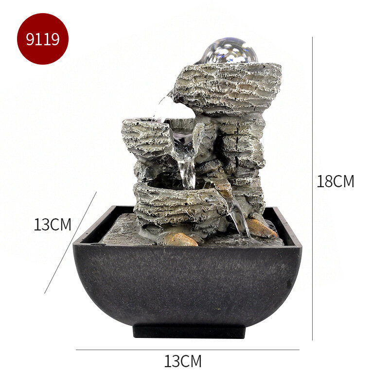 Прямо от производителя: Настольный геометрический фонтан для привлечения богатства, декоративное изделие из смолы в виде шара удачи для гостиной.