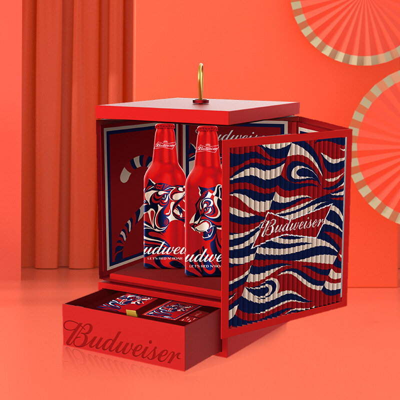 Подарочная коробка на Новый год, вращающаяся трехмерная коробка на Праздник весны, индивидуальная подарочная коробка, пустая коробка, упаковочная коробка для новогодних подарков, сувенир.