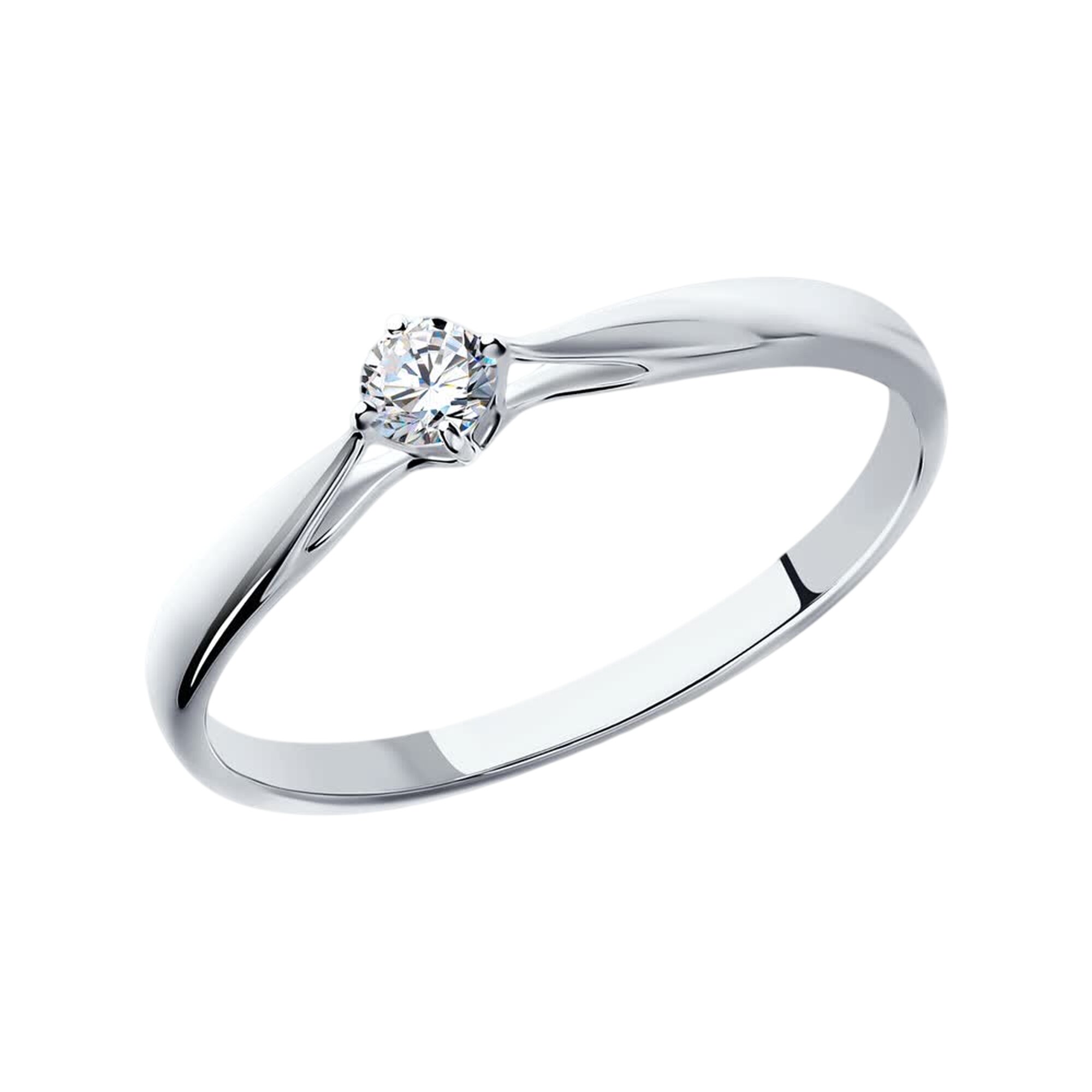 Кольцо помолвочное, белое золото, 585 проба, бриллиант