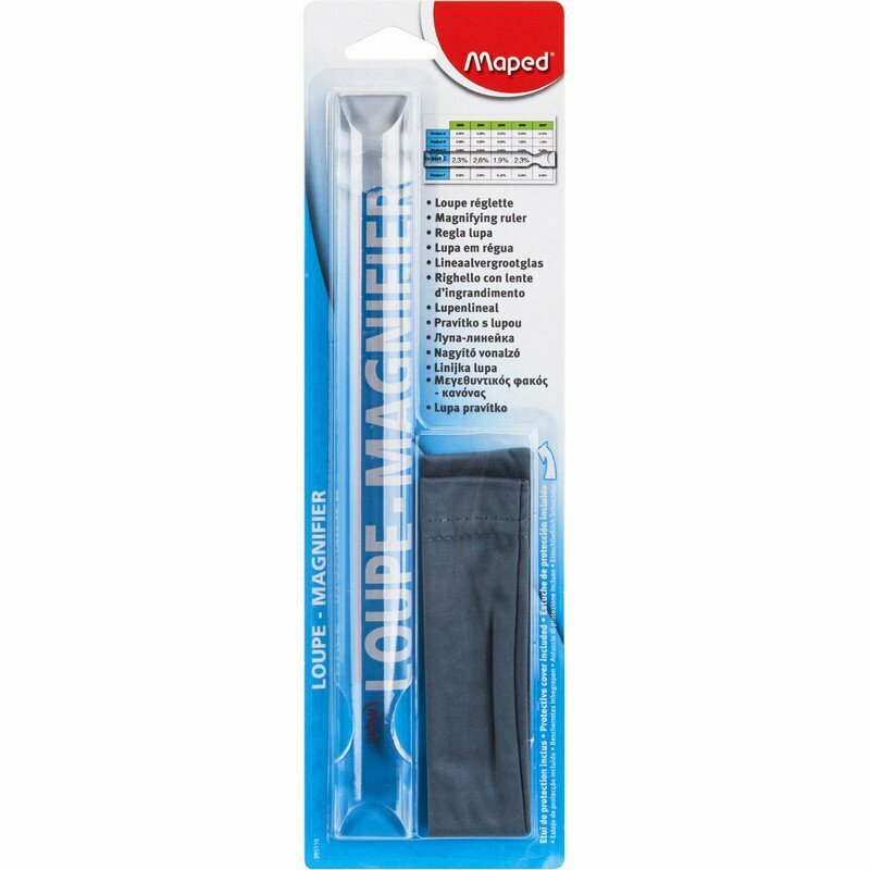 Линейка Maped, увеличивающая, 2 линзы, пластик, цвет серый, длина шкалы 25 см