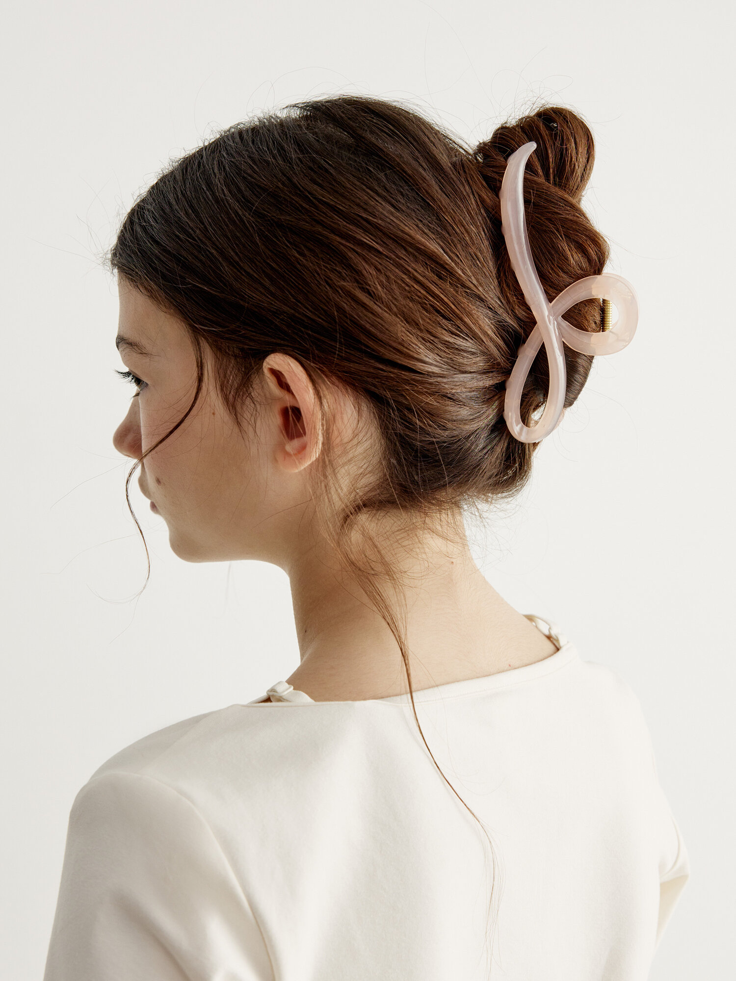 Заколка для волос SELA, металл/пластик, краб, детская, розовая