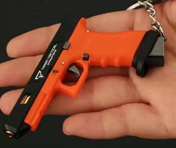 Брелок Glock 34, металл, с функцией разборки и сборки, оранжево-чёрный
