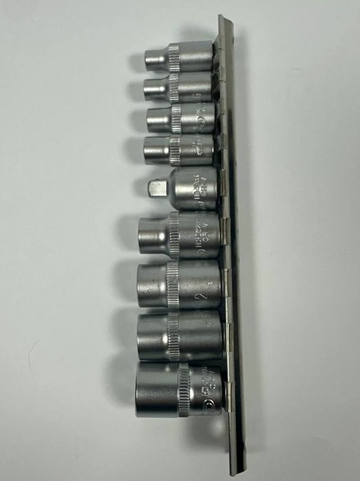 Головки TORX 1/4" E5-8, 3/8" Е10-16 (набор 9шт), шестигранные, на планке