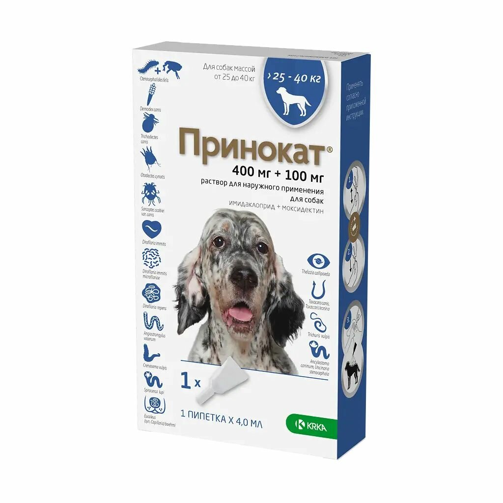 Принокат капли для собак весом 25-40 кг 4,0 мл