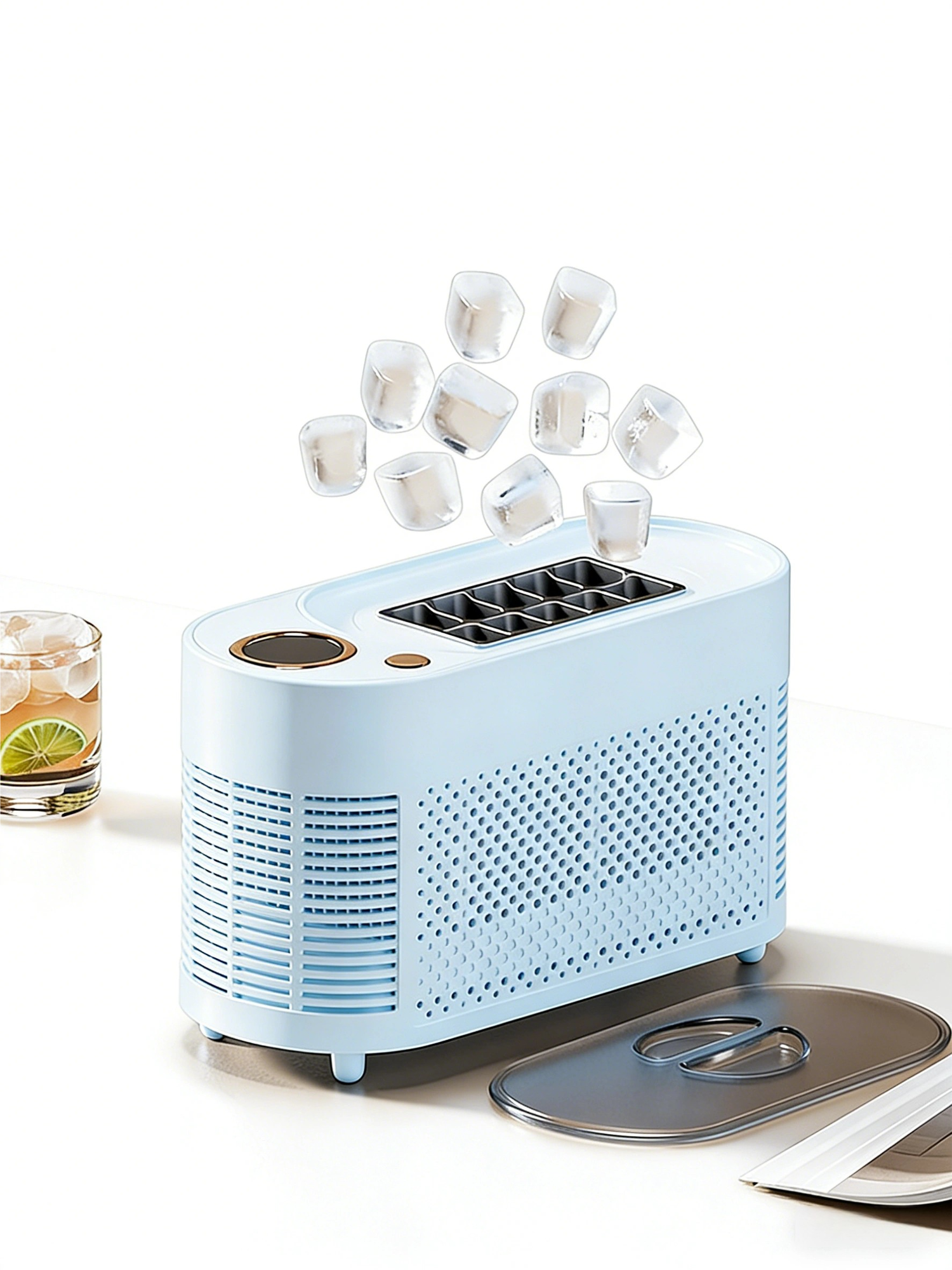 Портативный мини-льдогенератор 10 льда за 10–15 минут, с авто-кабелем