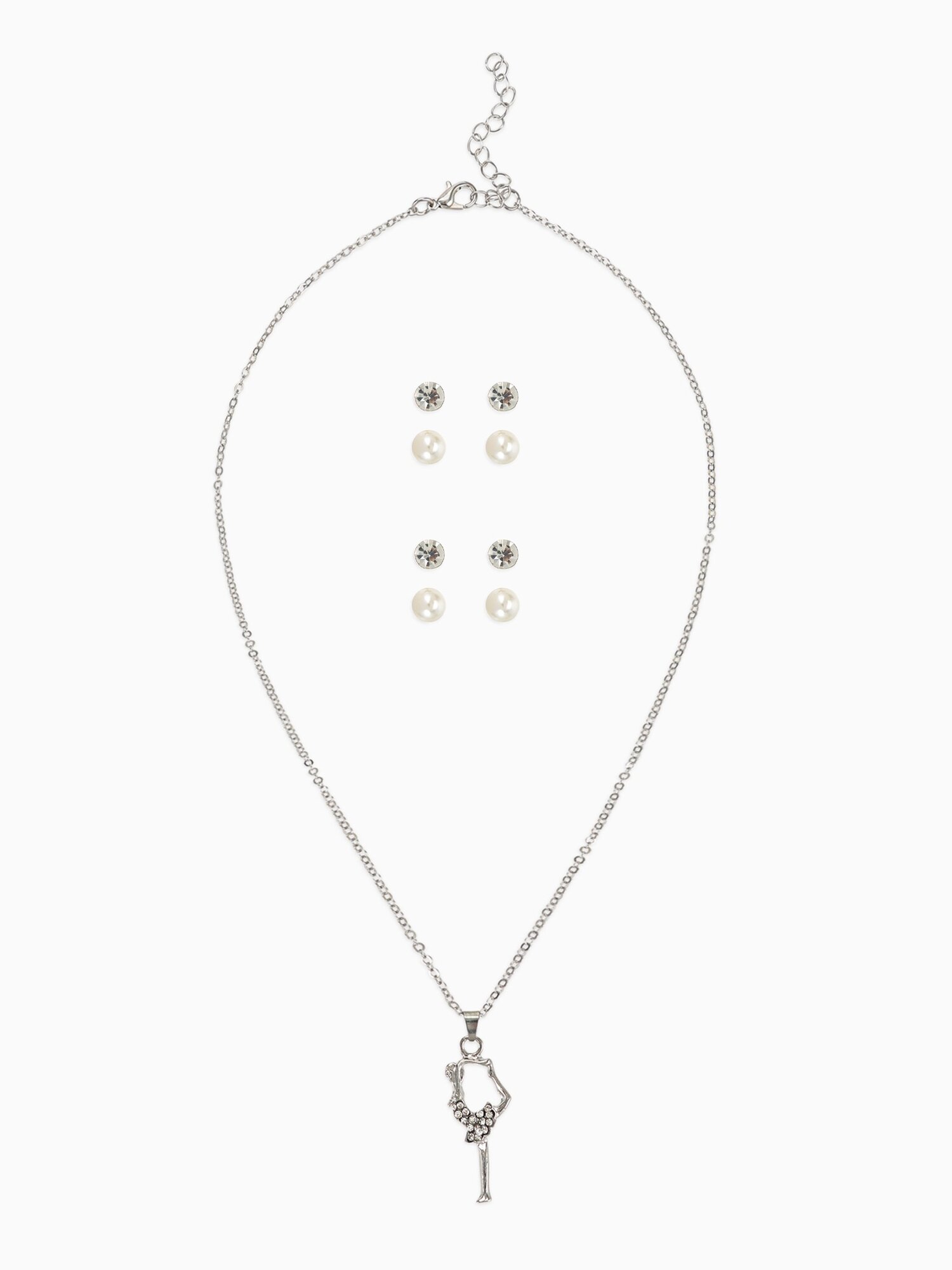 Комплект бижутерии Queen Fair: серьги, колье, пластик, жемчуг имитация