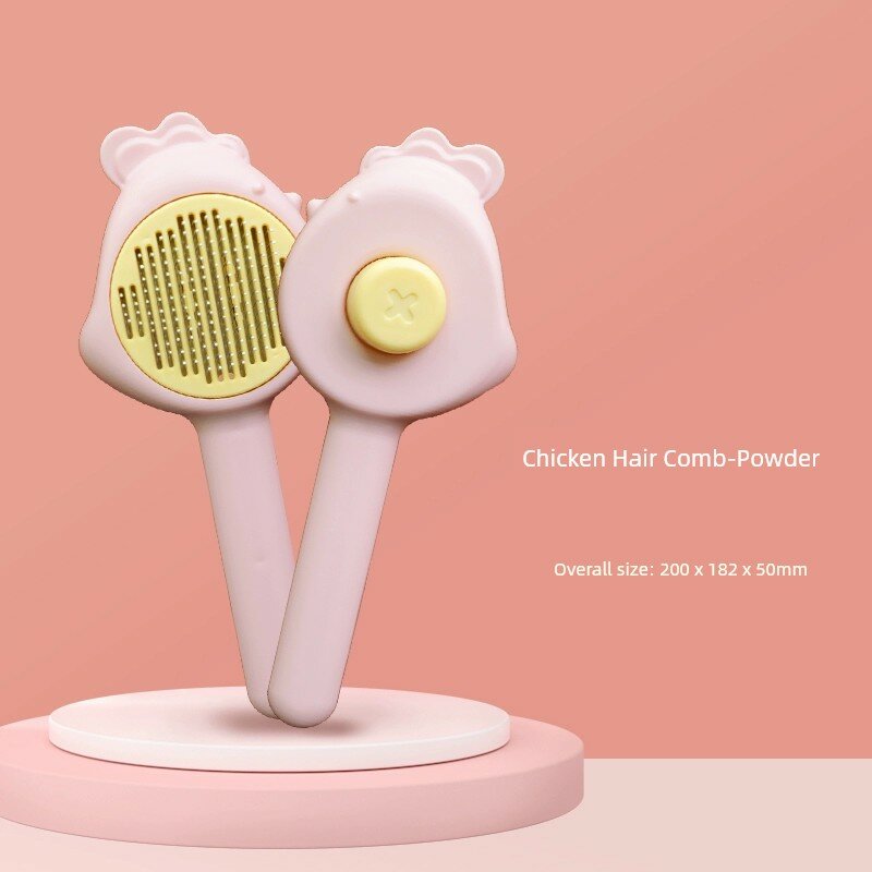 Розовая щетка для ухода за шерстью кошек и собак