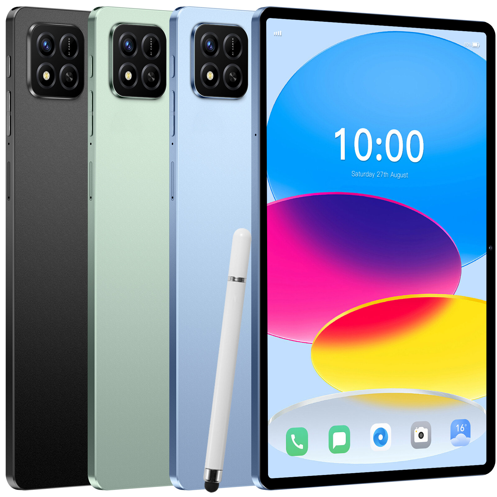 Планшет 10.1' Pad 7 Pro, 16 ГБ +1 ТБ, Android 15.0 Tablet PC 16MP/32MP 5G WiFi, 10000 mAh, синий