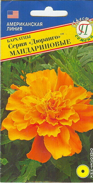 Семена бархатцев Престиж "Дюранго", мандариновые, однолетние, 10 шт