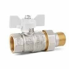 Кран шаровой с американкой полнопроходной (бабочка) LD Pride W 1/2" белый