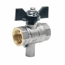 Кран шаровой муфтовый полнопроходной (бабочка) для датчика температуры LD Pride 1/2"