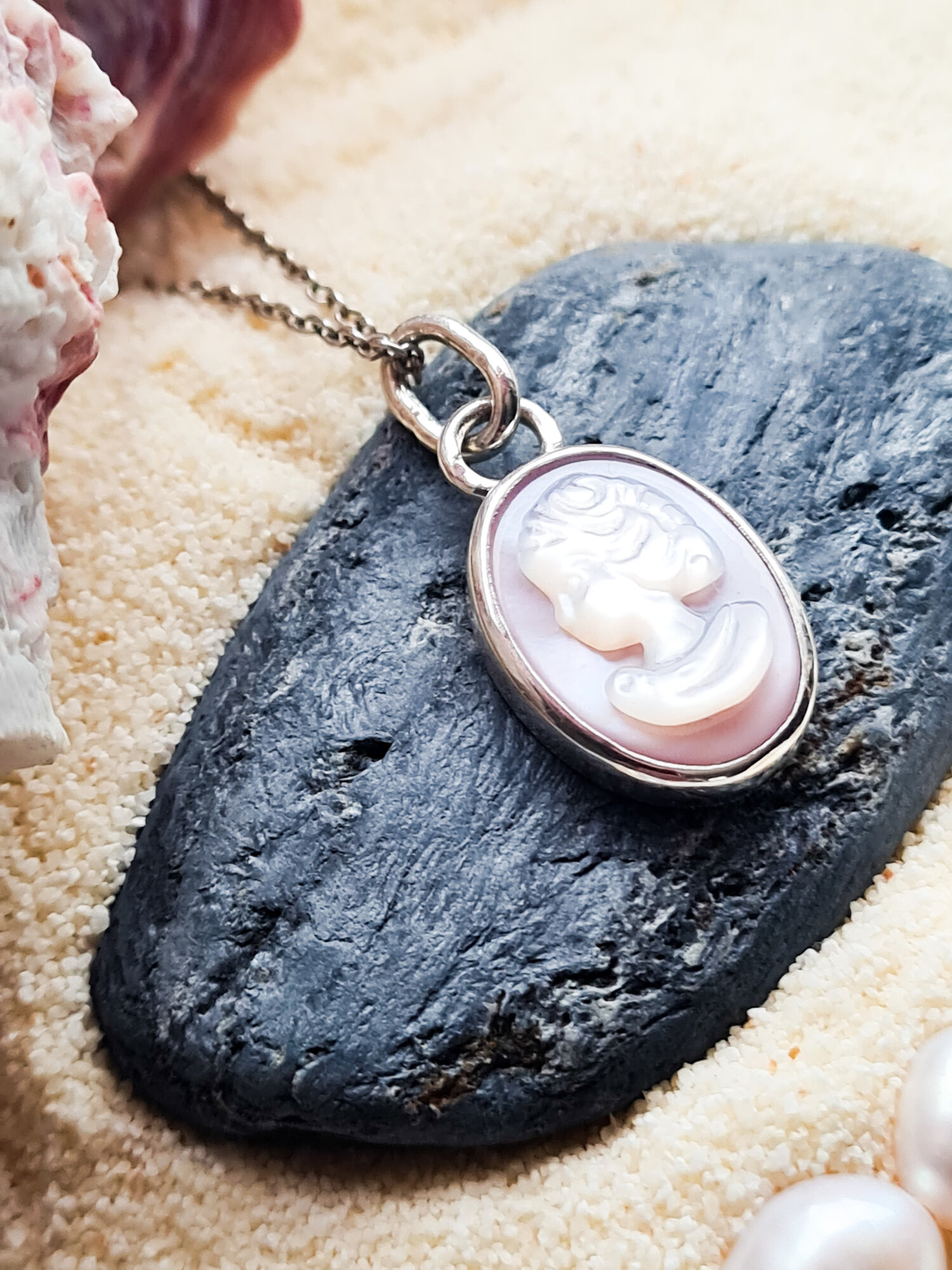 Подвеска, серебро, 925 проба, перламутр