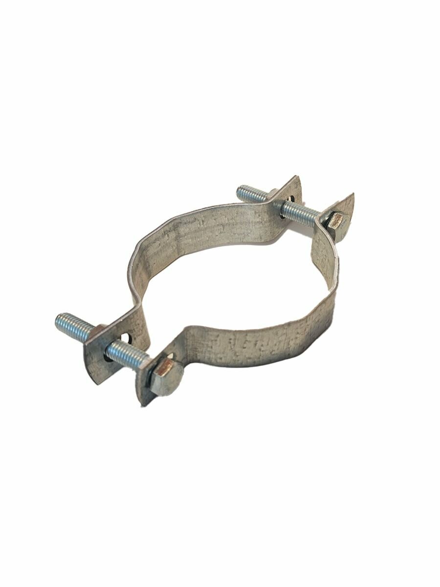 Хомут металлический для крепления дорожного знака к трубе 57мм, ширина 30мм, толщина 2мм, болт М8х50