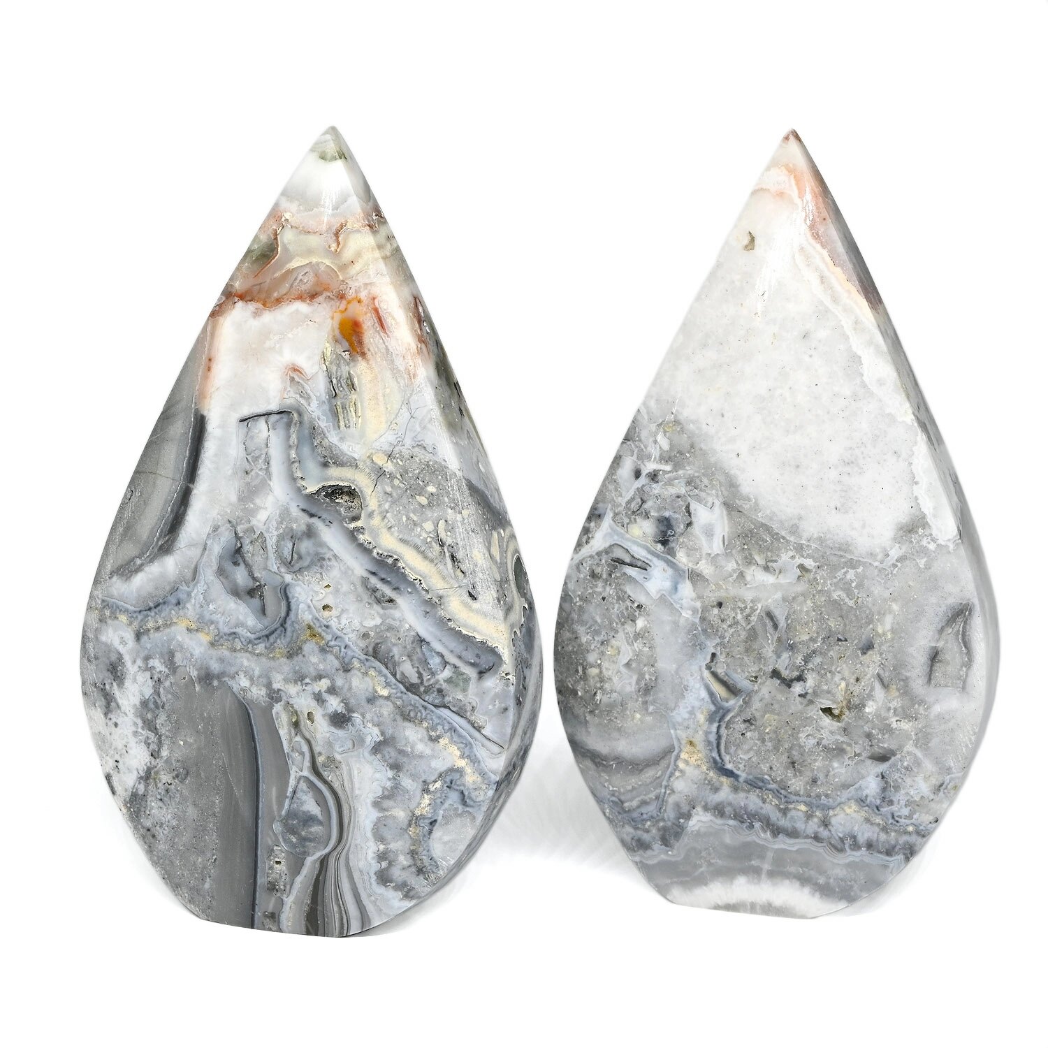 Кристалл из агата пейзажного "Свеча" 60*22*110мм .