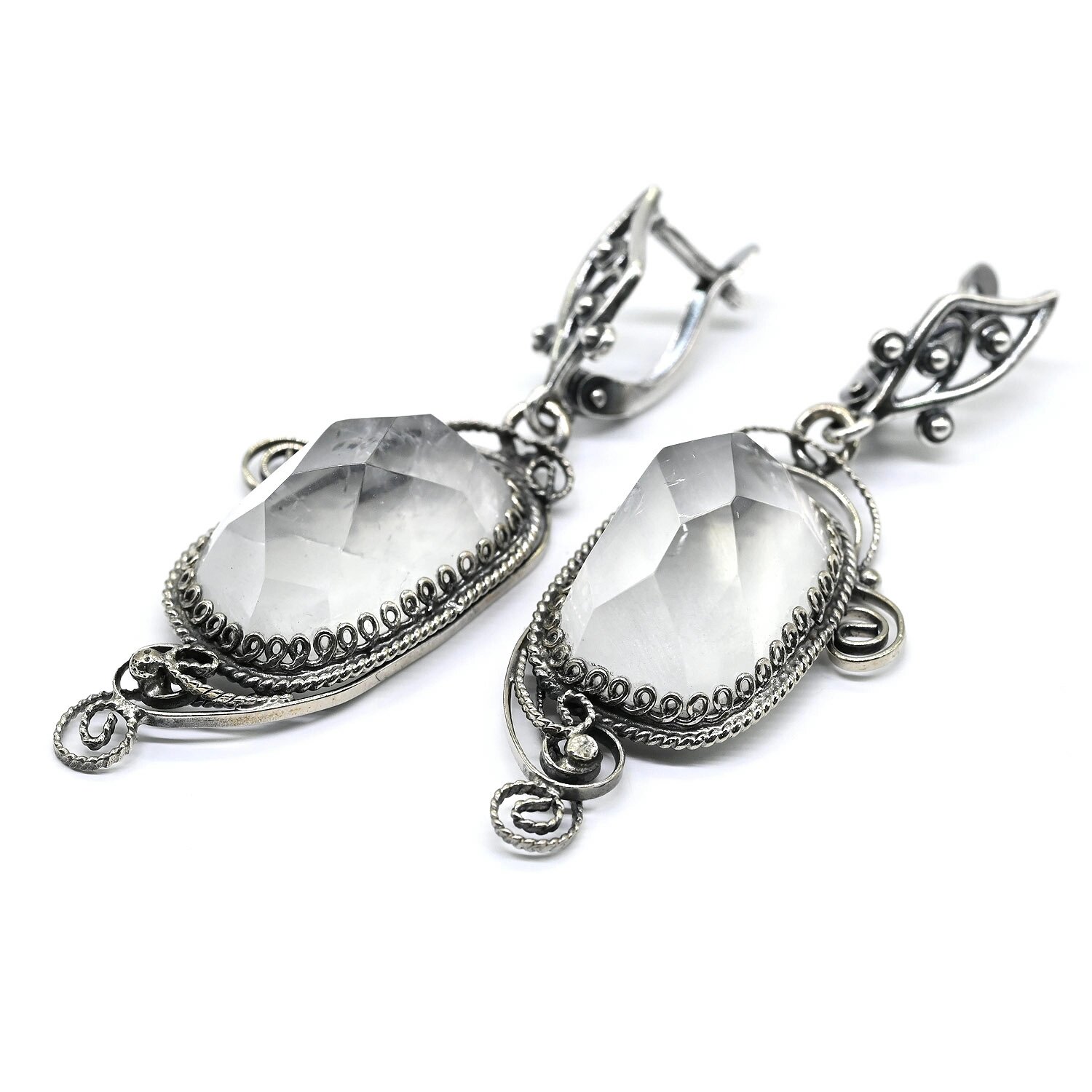 Серьги, горный хрусталь