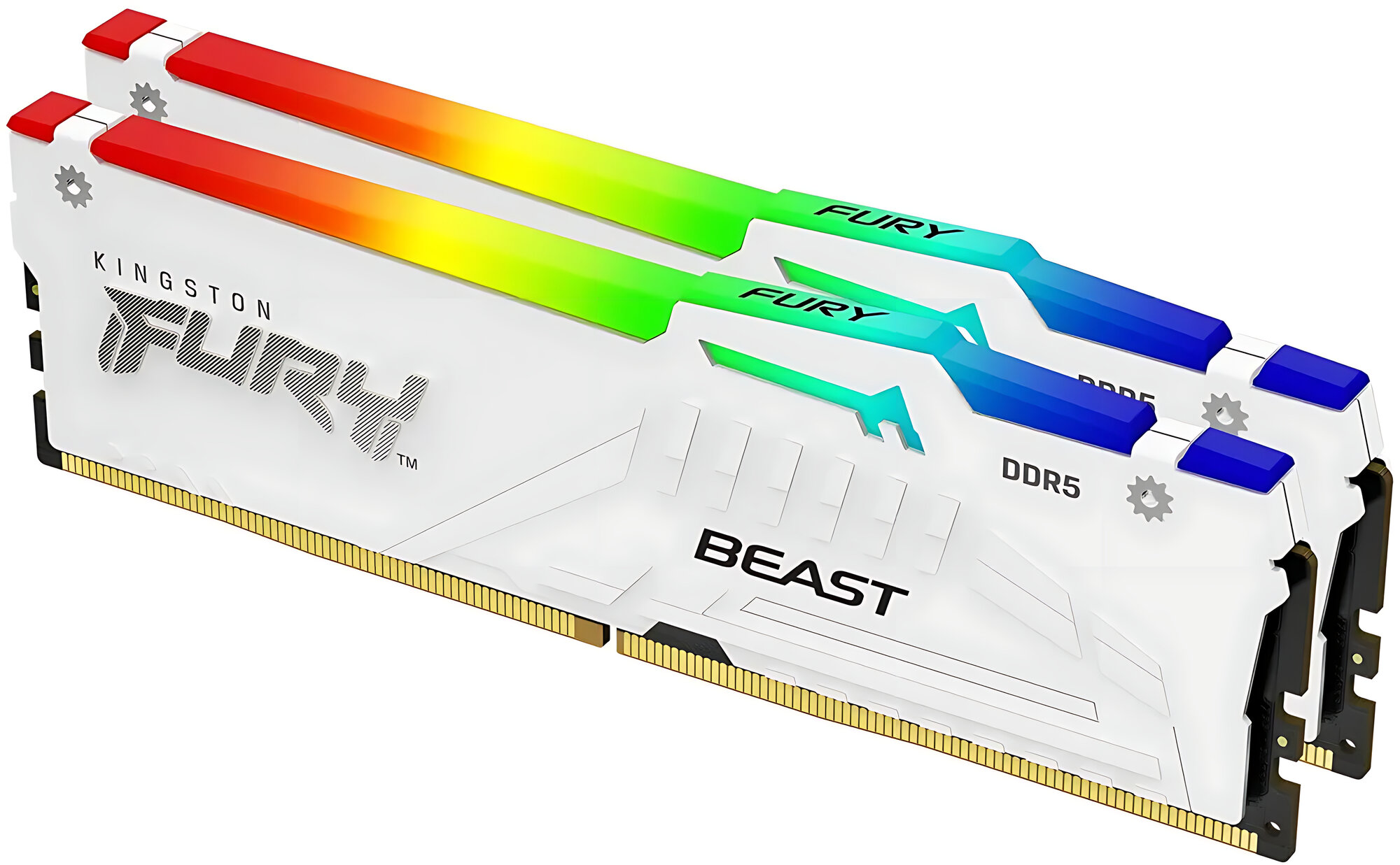 Модуль памяти DIMM DDR5 32Gb, 6800Mhz, 2x16Gb, Kingston FURY Beast RGB White (KF568C34BWEAK2-32)