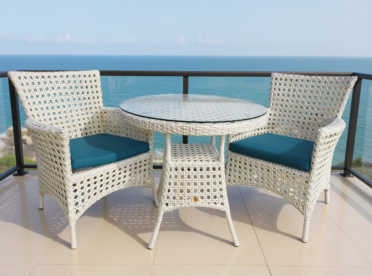 Комплект плетеной мебели из искусственного ротанга "Каури" с подушками на 2 персоны для сада и террасы (Березка)