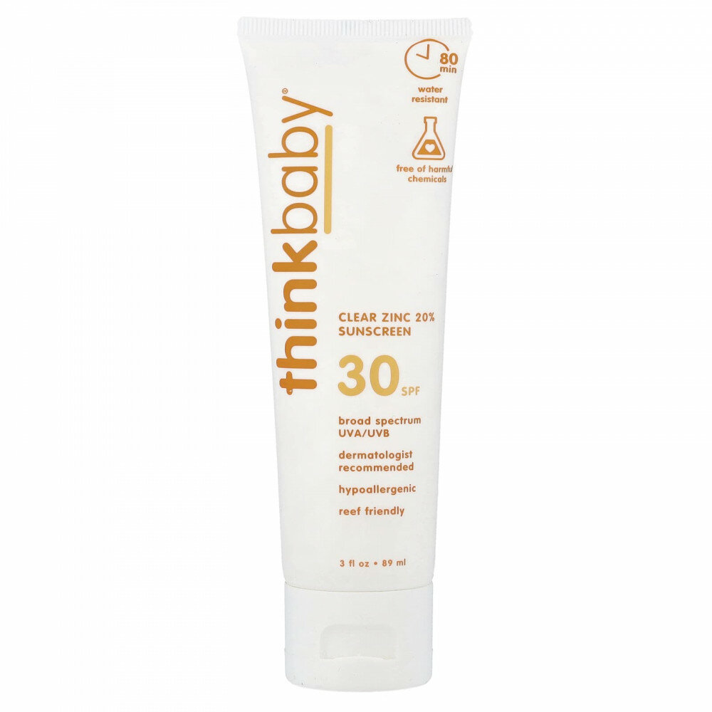 Think, Thinkbaby®, солнцезащитное средство с 20% цинка, SPF 30, без отдушек, 89 мл (3 жидк. унции)