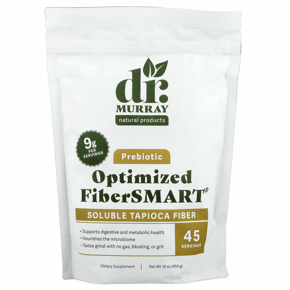 Dr. Murray's, Пребиотик, оптимизированная растворимая тапиоковая клетчатка FiberSMART®, 454 г (16 унций)