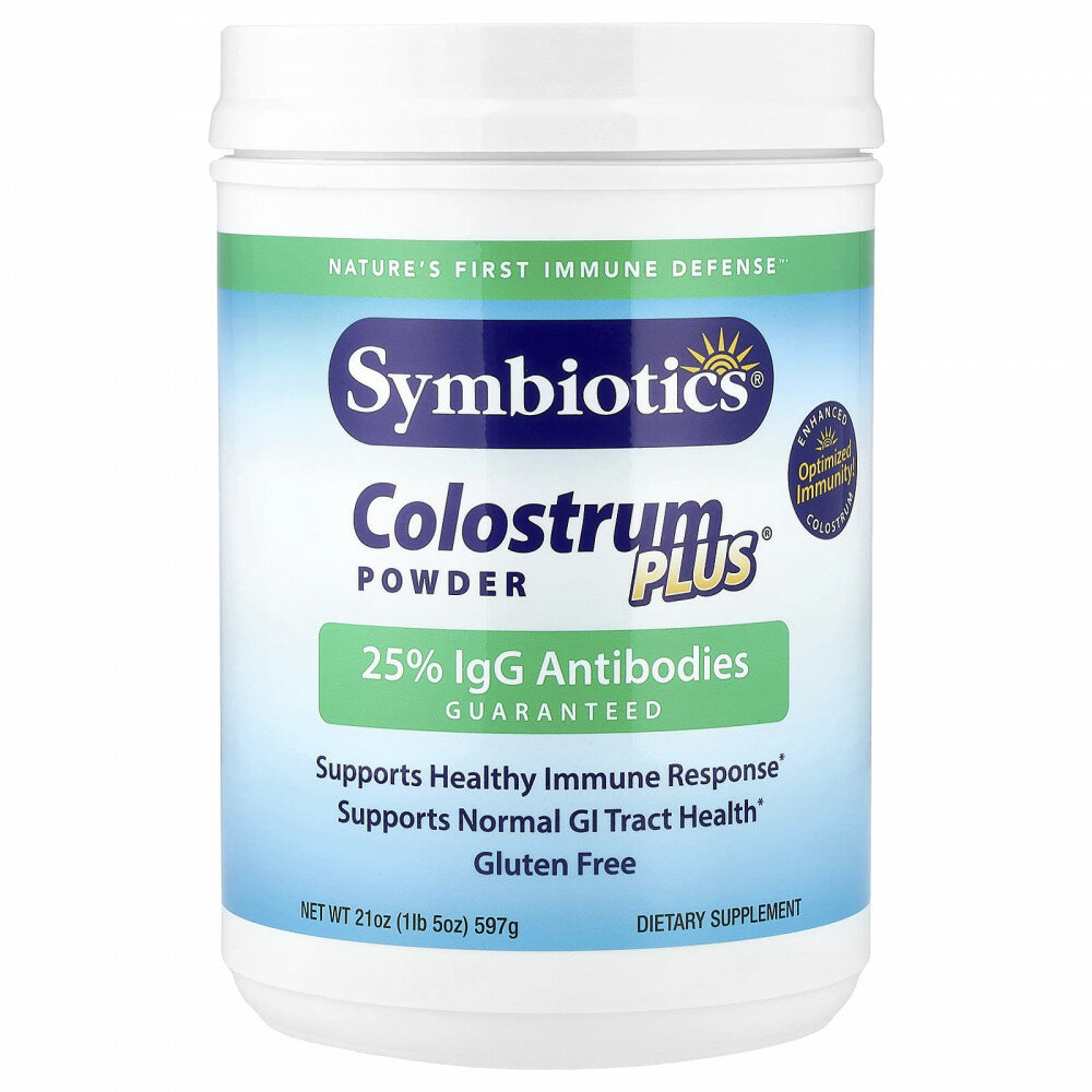 Symbiotics, Colostrum Plus, молозиво в порошке, 597 г (1,3 фунта)