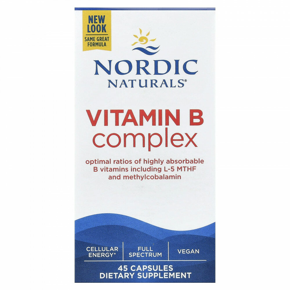Nordic Naturals, Комплекс витаминов группы B, 45 капсул