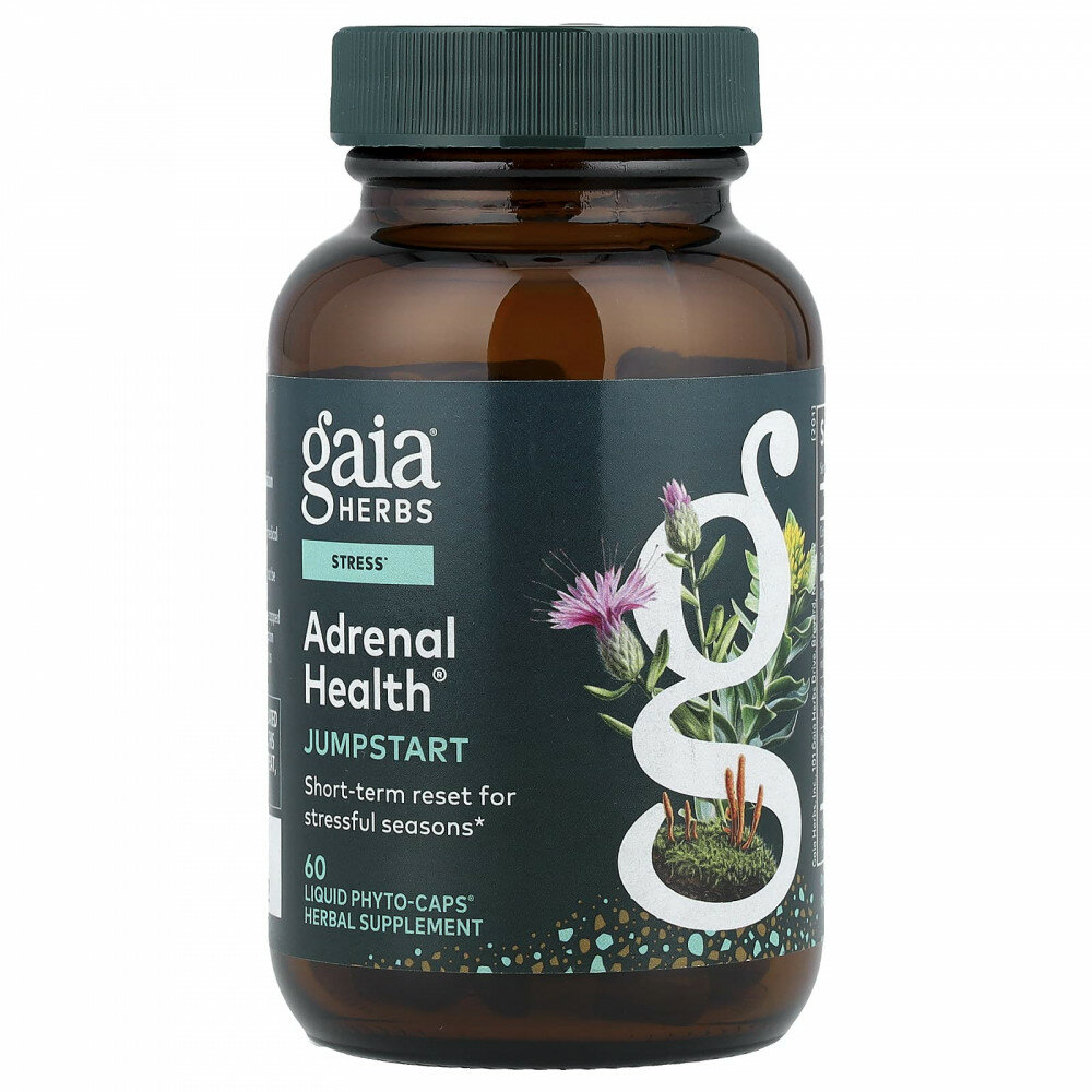Gaia Herbs, Adrenal Health®, таблетки для запуска, 60 капсул Phyto-Caps®