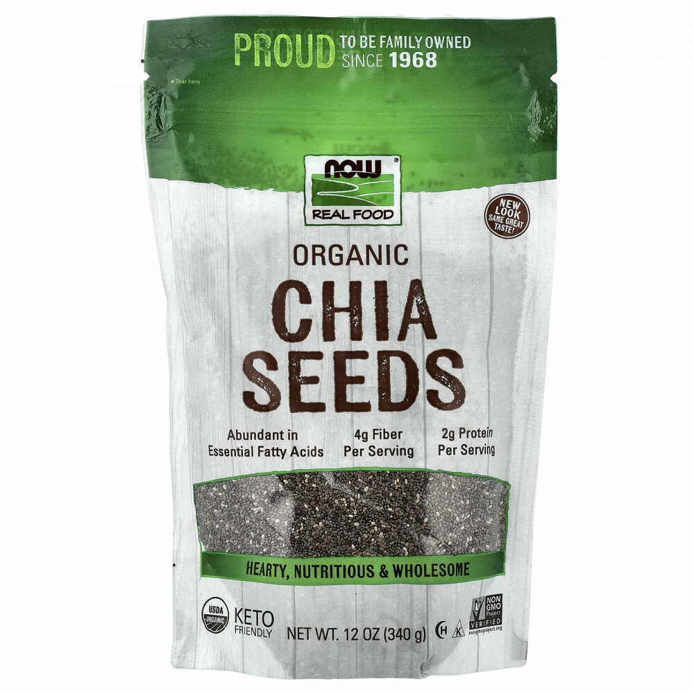 NOW Foods, Real Food, органические семена чиа, 340 г (12 унций)