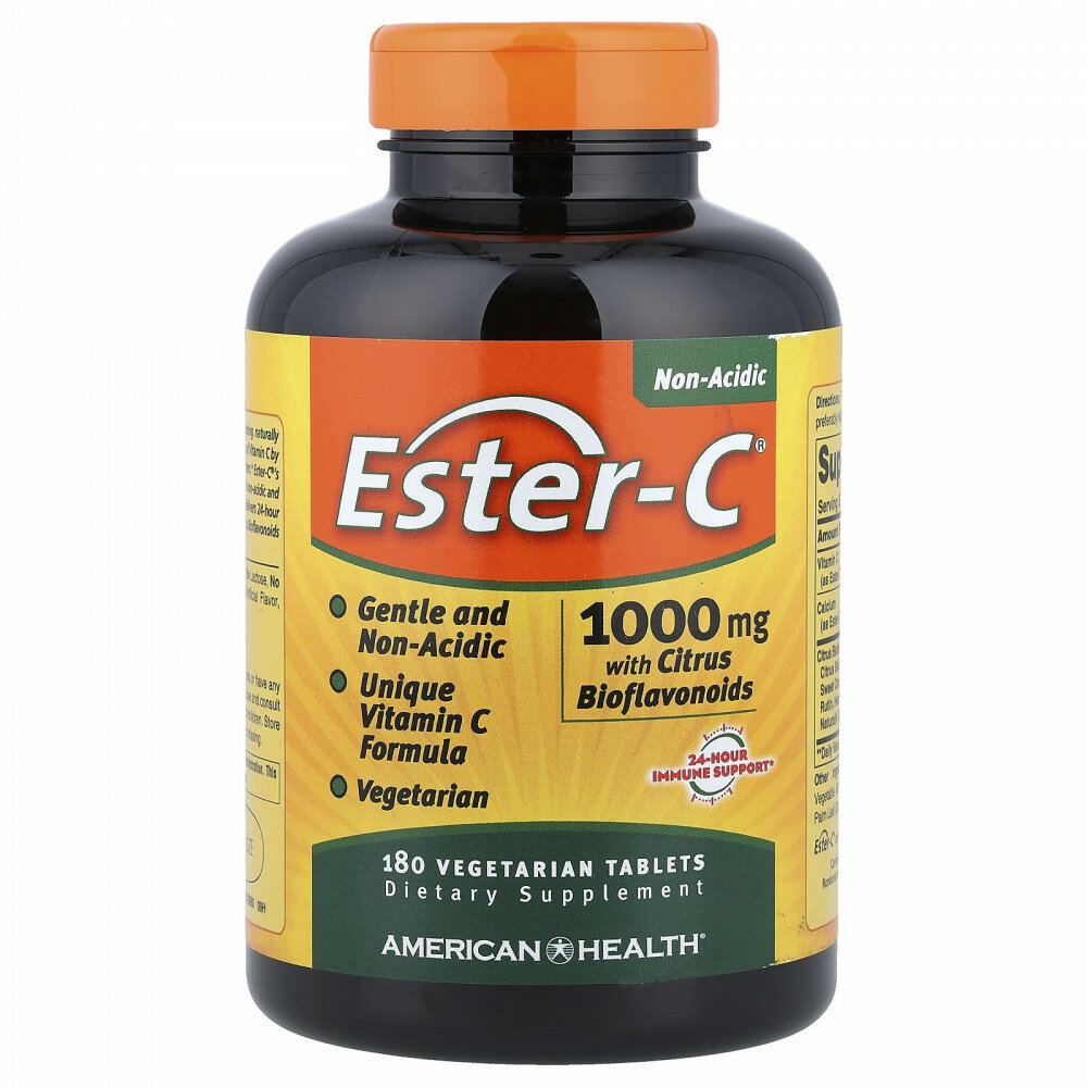 American Health, Ester-C® с цитрусовыми биофлавоноидами, 180 вегетарианских таблеток
